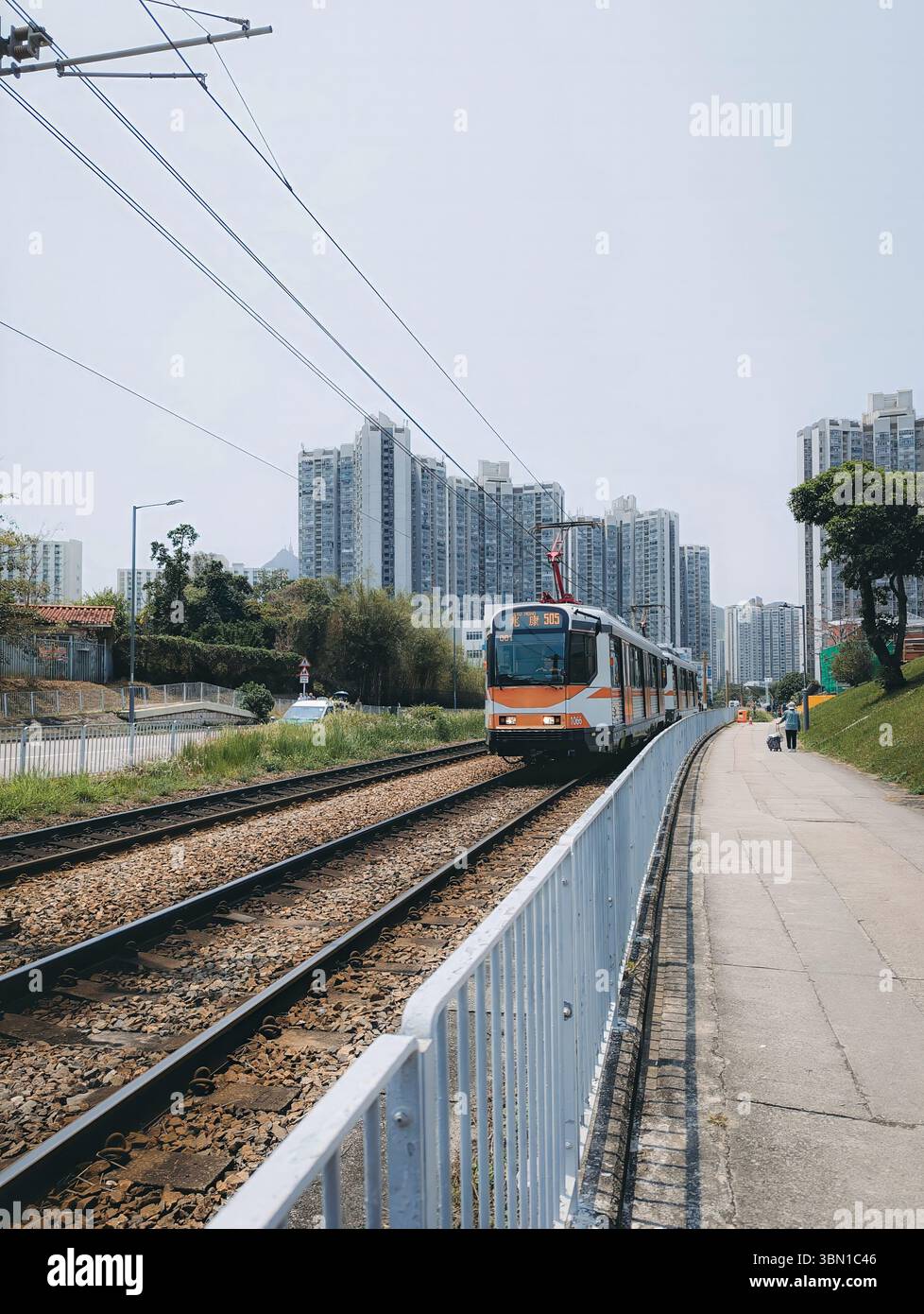 Traditional Tram in Chinese Suburb Villages in Outskirts of Hong Kong ...