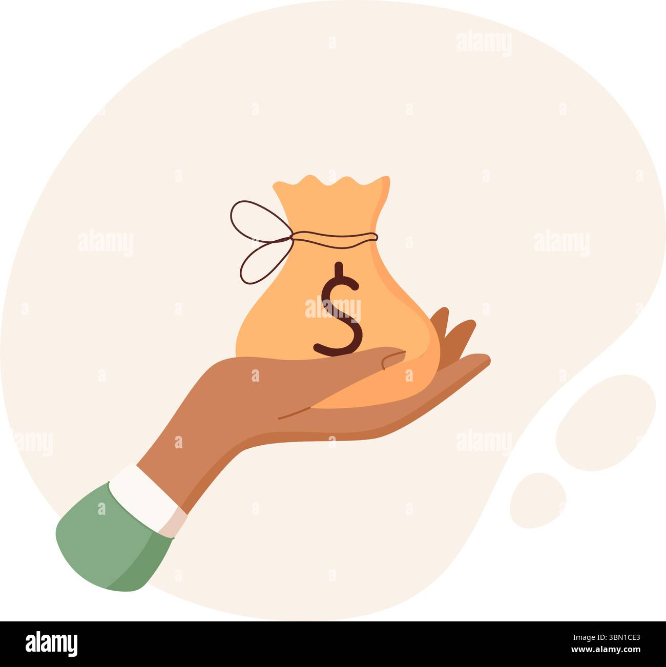 Hand holding sack money Stock Vector Images - Alamy