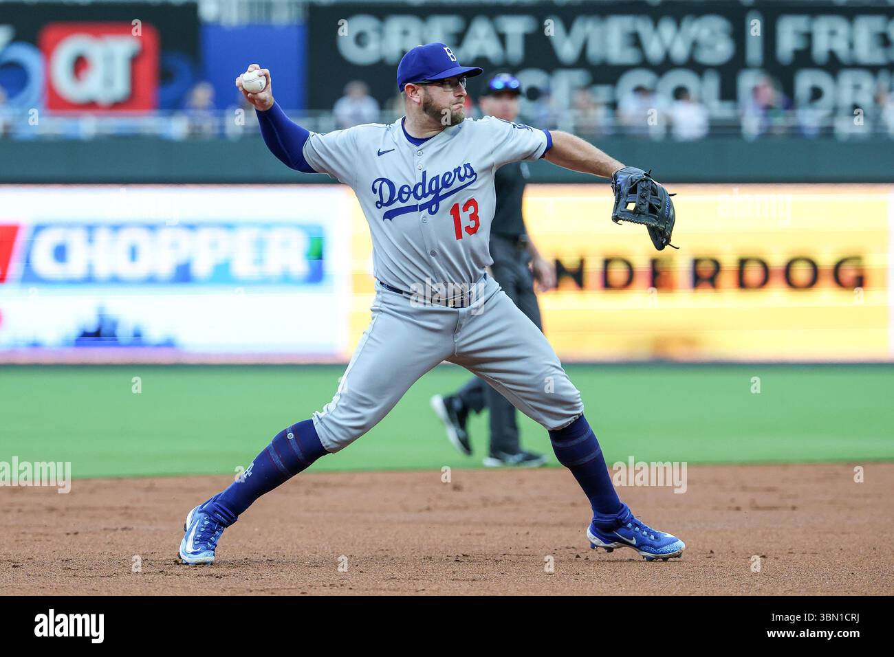 June 29, 2025: Los Angeles Dodgers third baseman Max Muncy (13) throws ...