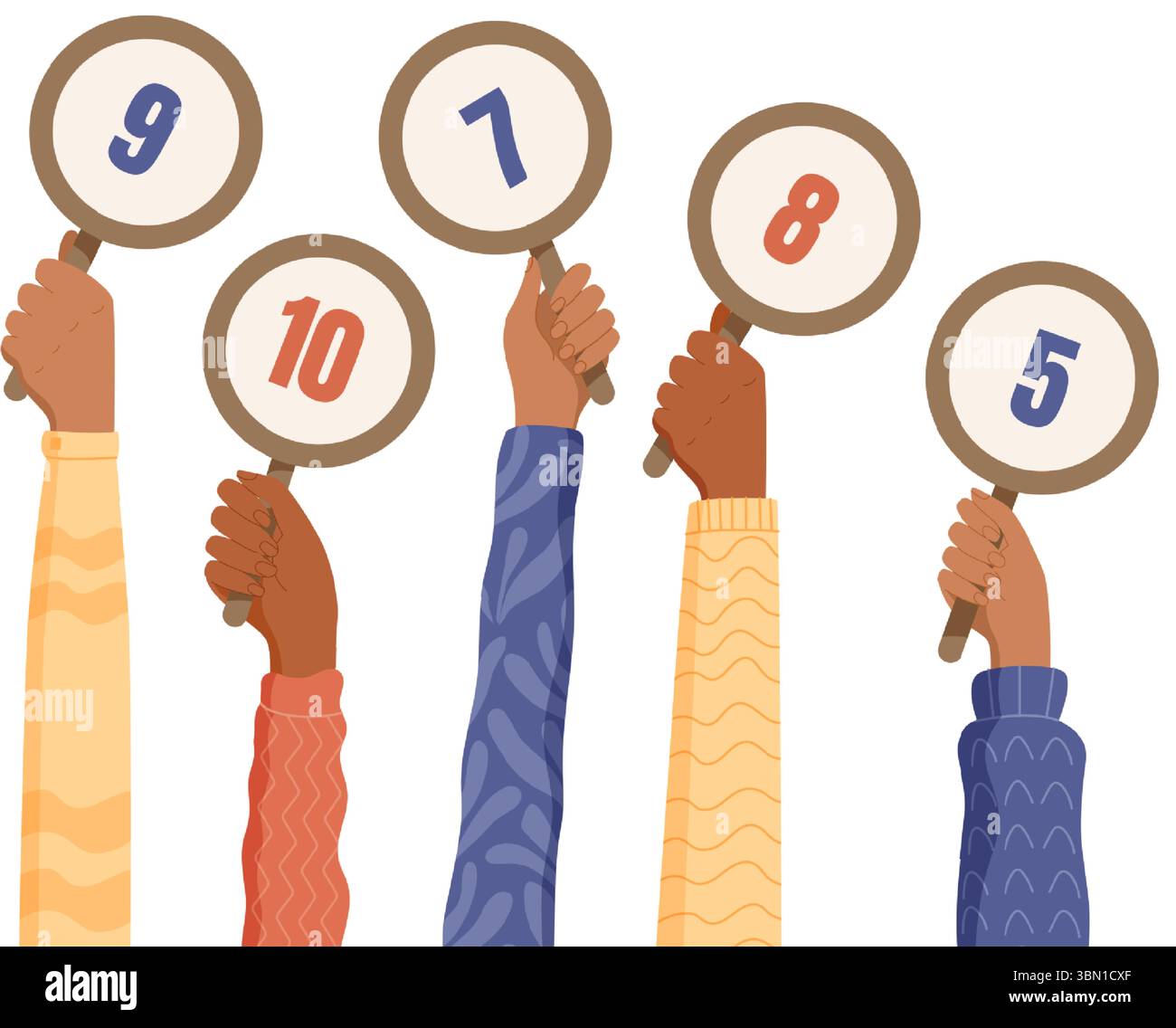 Hands Hold Cartoon Rating Signs Stock Vector Image & Art - Alamy