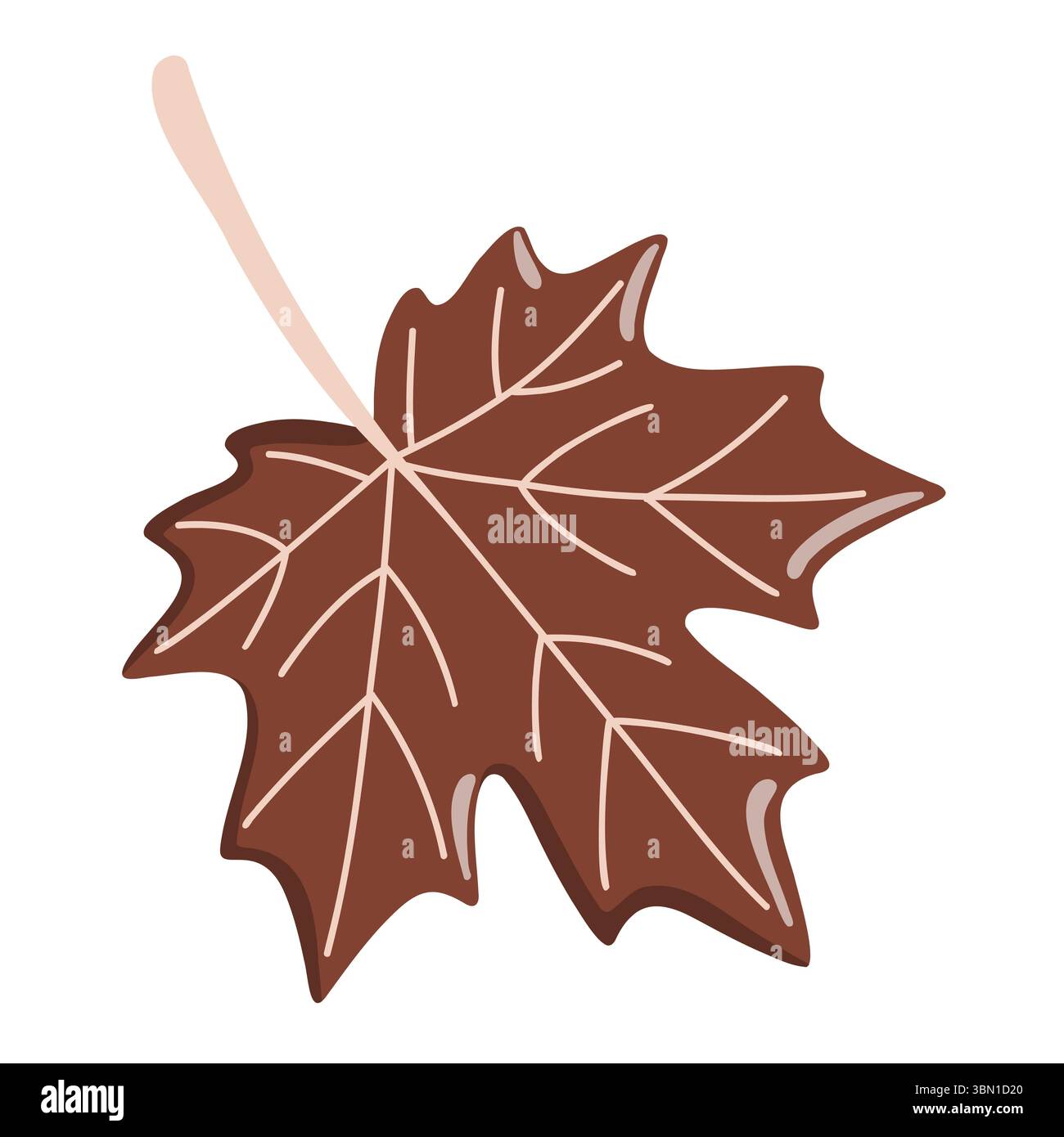 Maple leaf in cartoon flat style. Autumn clipart. Fall season symbol ...
