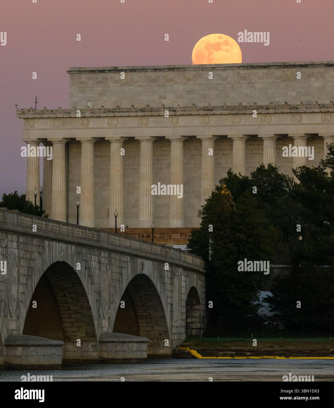 The full Moon, also known in January as the Wolf Moon, rises above the ...