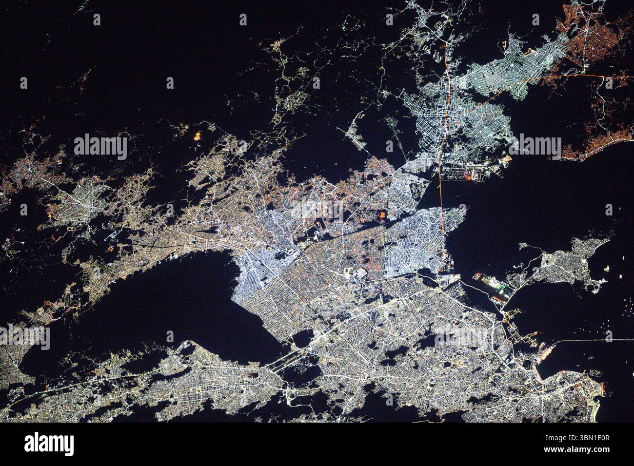 Rio de Janeiro, Brazil, with Nova Iguaçu Volcano and Guanabara Bay ...