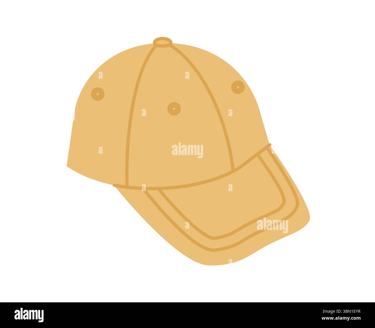 Fitted Cap Baseball Hat. Summer Head Fashion accessory clothing ...