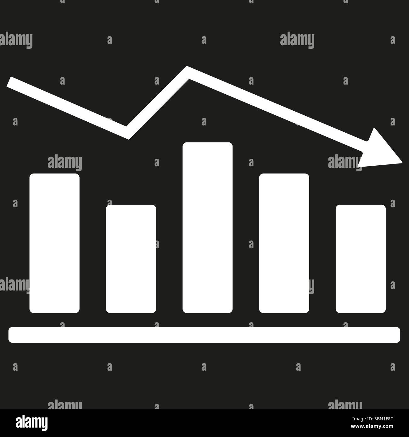 Chart decline icon. Business symbol. Vector trend design. Black ...