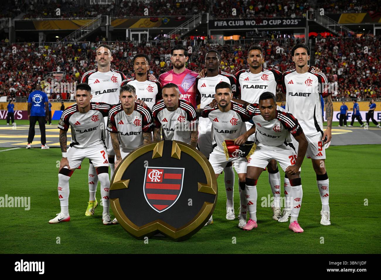 Flamengo players pose for a team photo before the Club World Cup Group ...