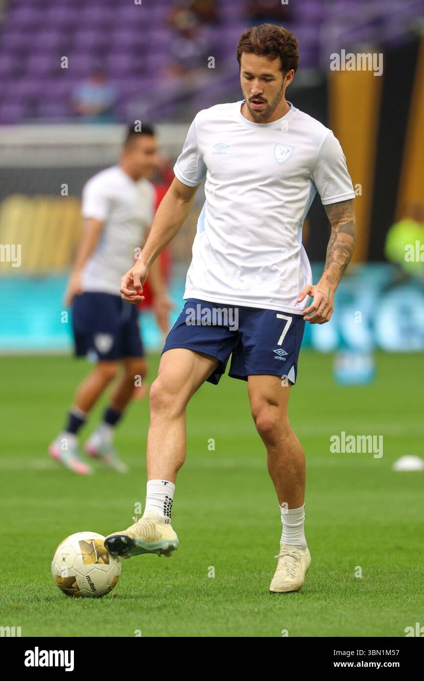 June 29th, 2025: Guatemala defender Aaron Herrera (7) warms up before a CONCACAF Gold Cup ...