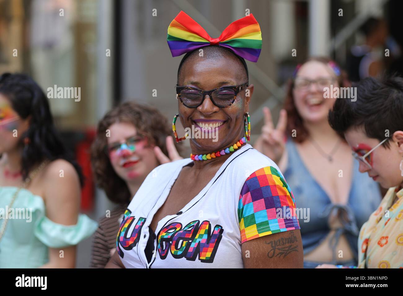 NEW YORK, NEW YORK – JUNE 29: Thousands of people participated in and ...