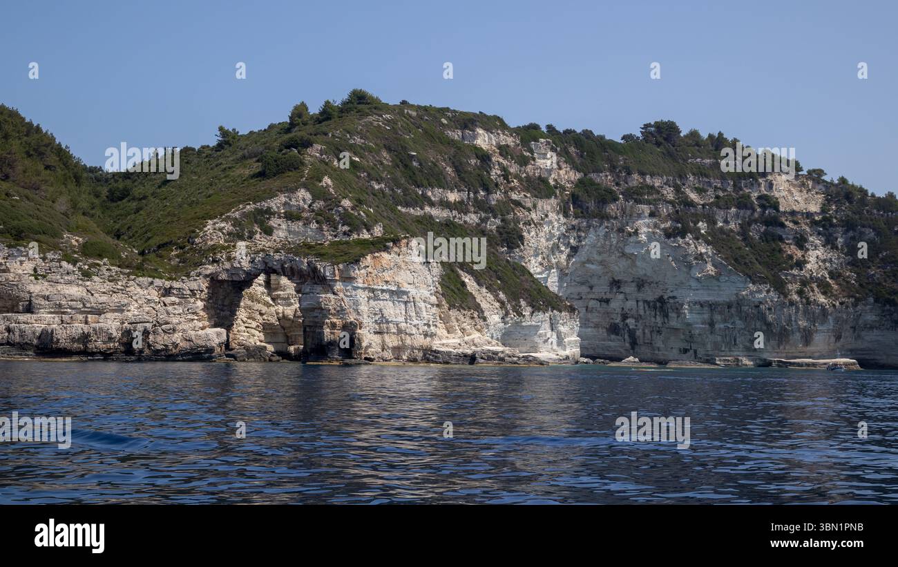 Coastal Landscape with Natural Arches and Sea Caves in Paxos, Greece ...