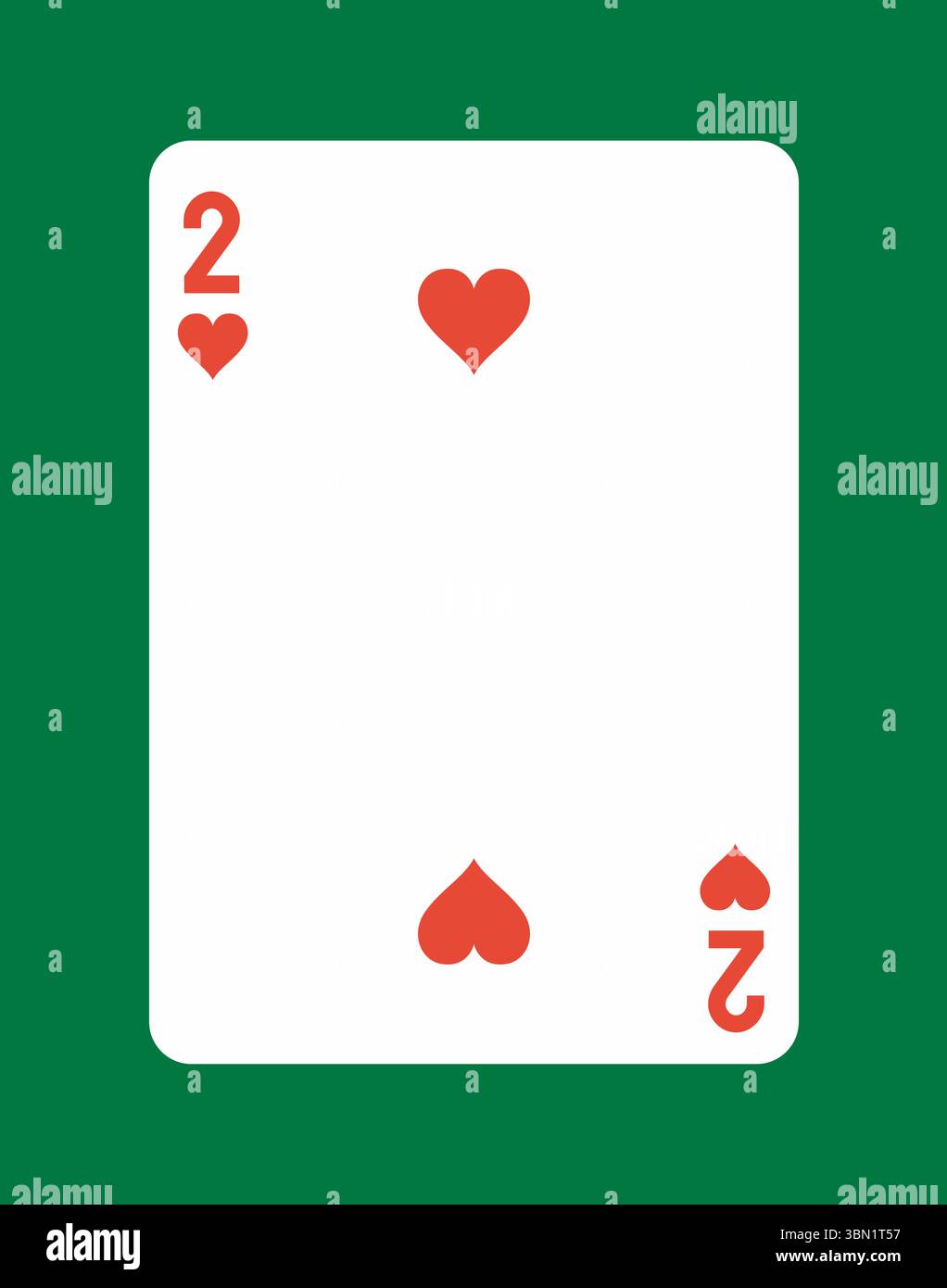 Two of Hearts Playing Card Design. Vector illustration Stock Vector ...