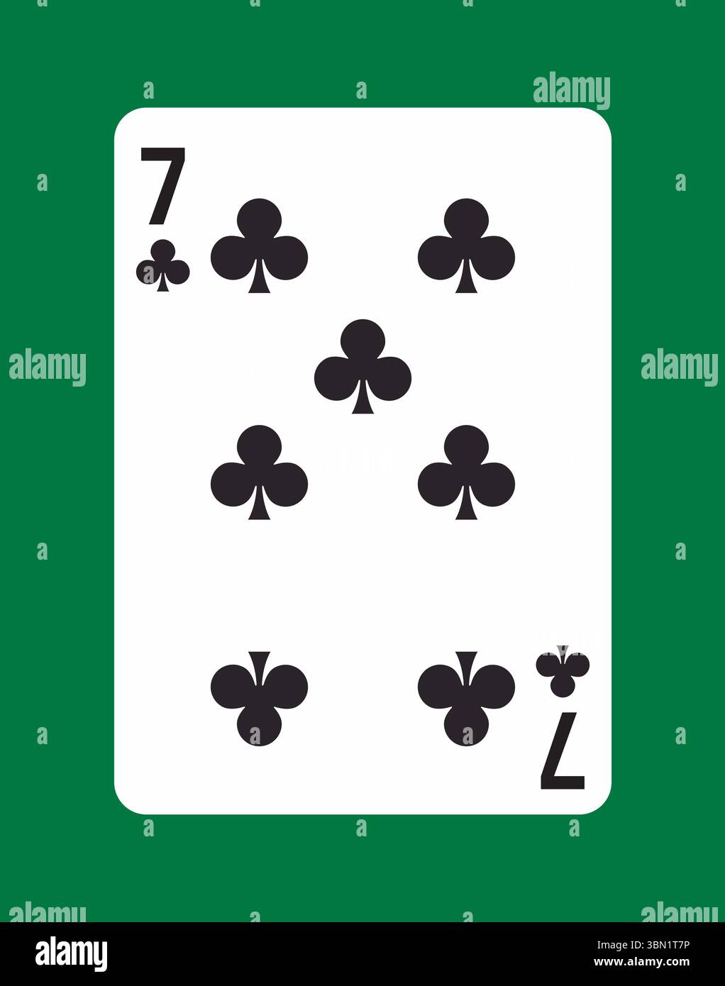 Seven of clubs playing card graphic. Vector illustration Stock Vector ...