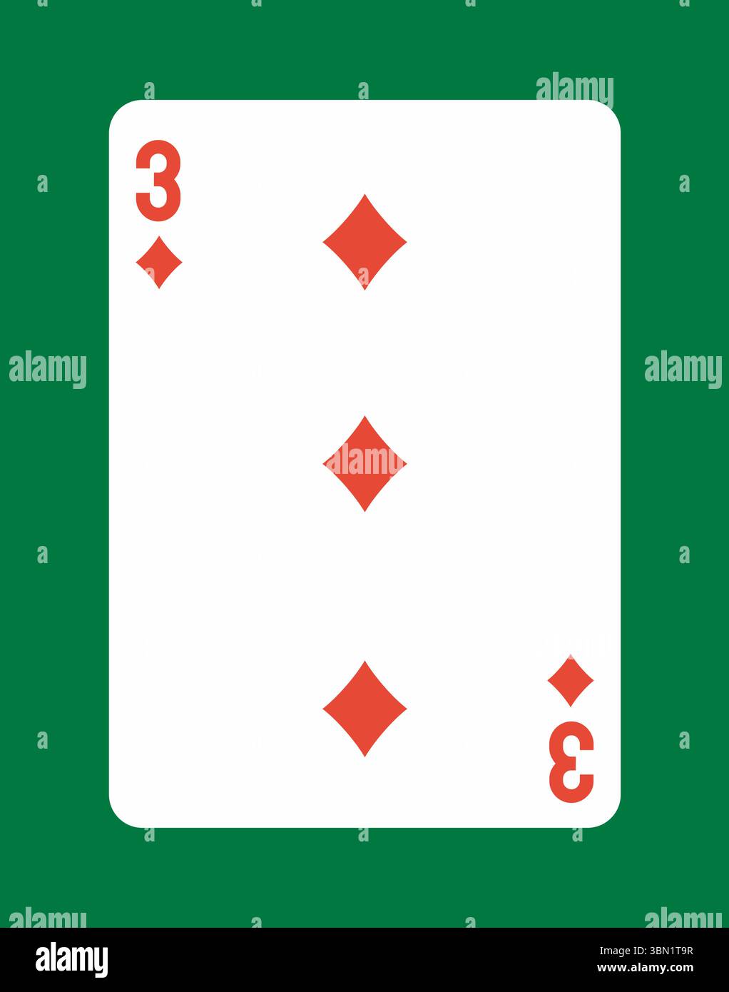 Three of diamonds playing card design. Vector illustration Stock Vector ...