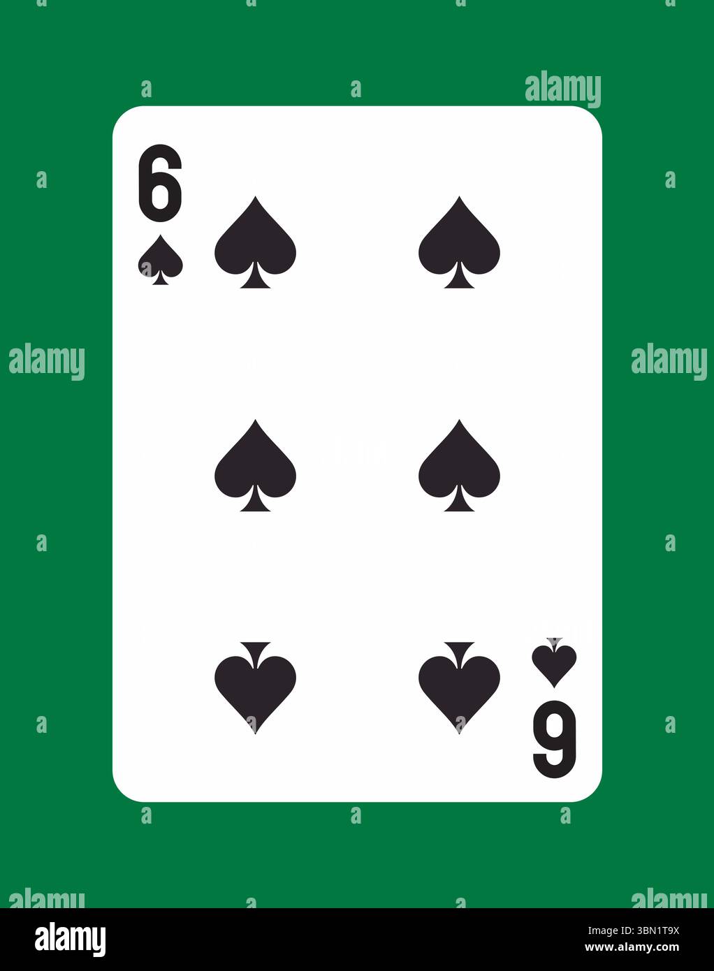 Six of Spades Playing Card Design. Vector illustration Stock Vector ...