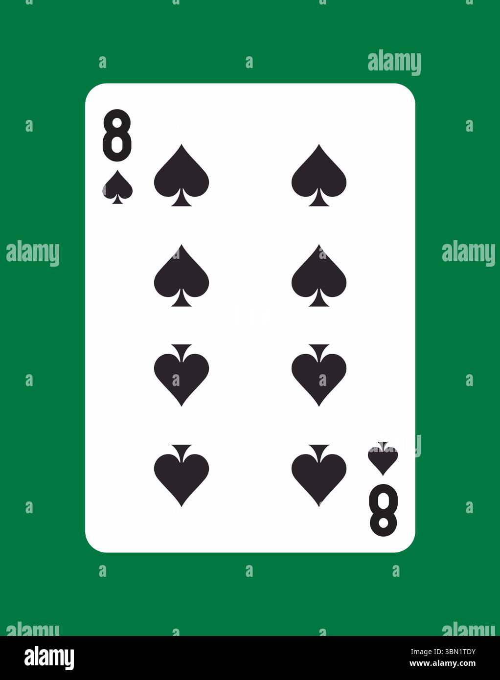Eight of Spades playing card design. Vector illustration Stock Vector ...