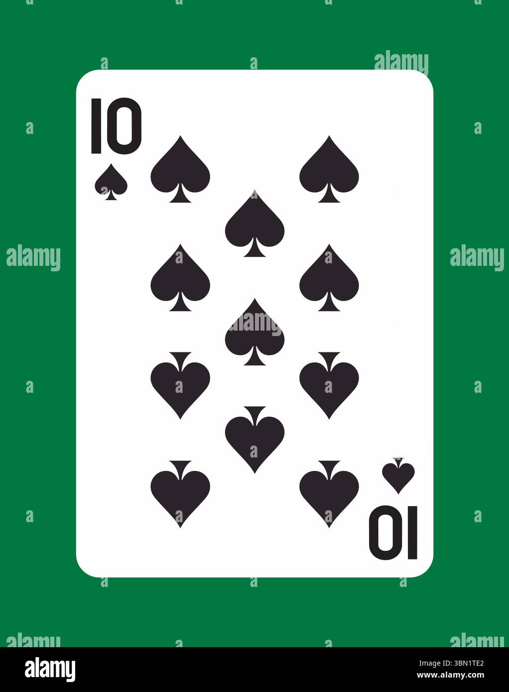 Ten of Spades playing card design. Vector illustration Stock Vector ...