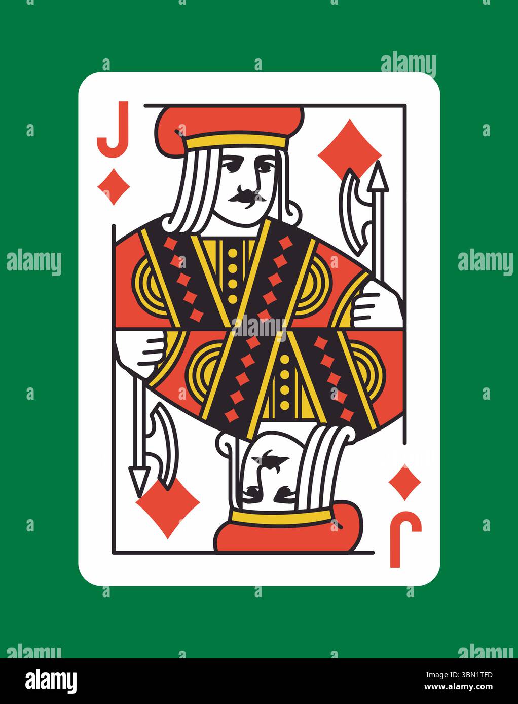Jack of Diamonds Playing Card Design. Vector illustration Stock Vector ...