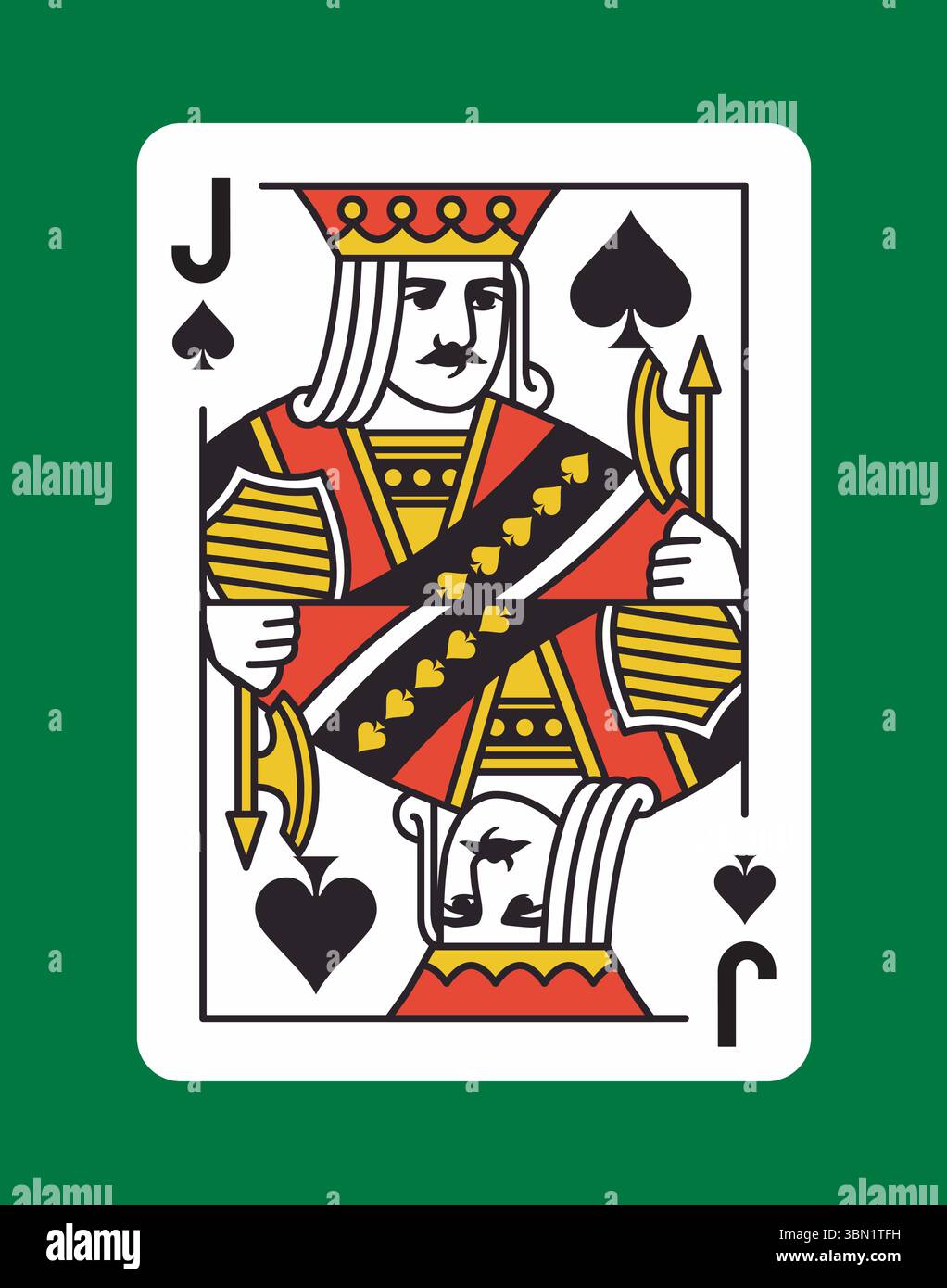 Jack of Spades playing card design. Vector illustration Stock Vector ...