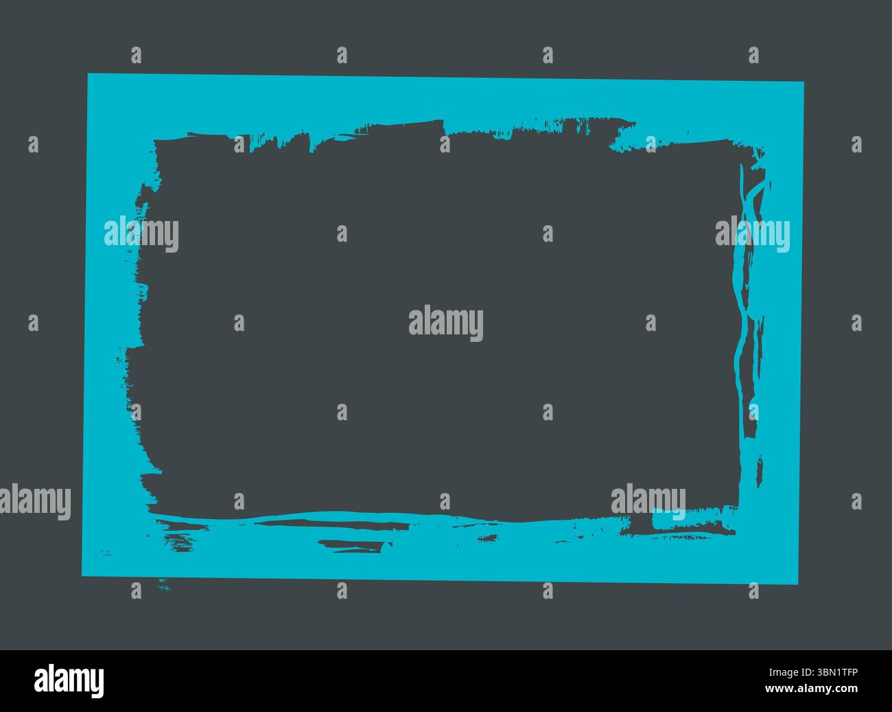Grunge turquoise frame on black background. Vector illustration Stock ...