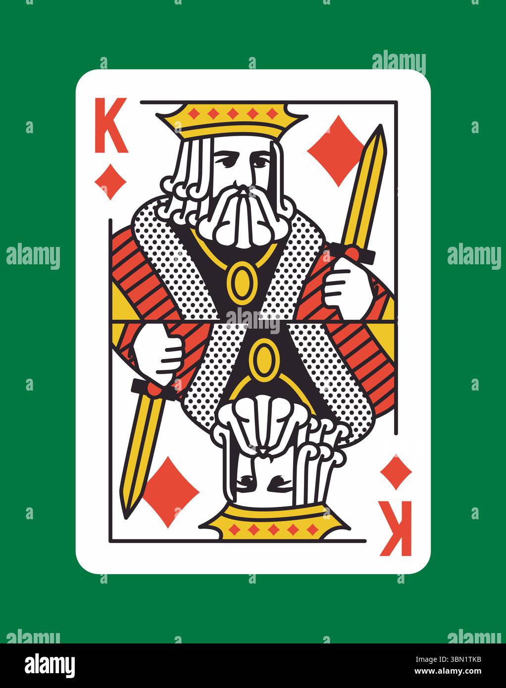 King of Diamonds playing card art. Vector illustration Stock Vector ...