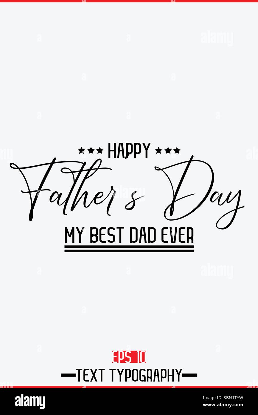 Happy Father's Day Stylish Text Typography Template Stock Vector Image ...