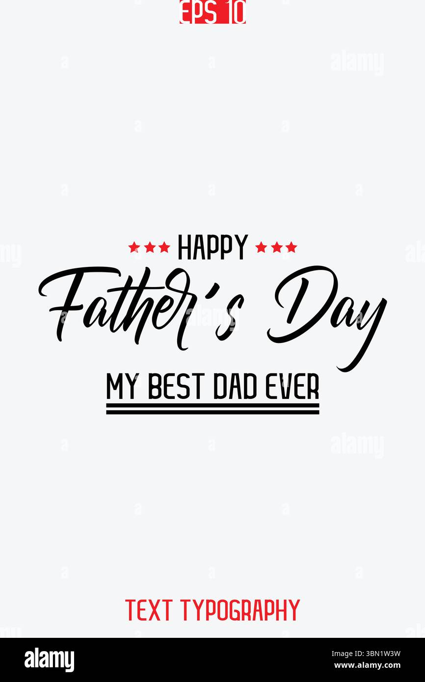 Happy Father's Day Stylish Text Typography Template Stock Vector Image ...