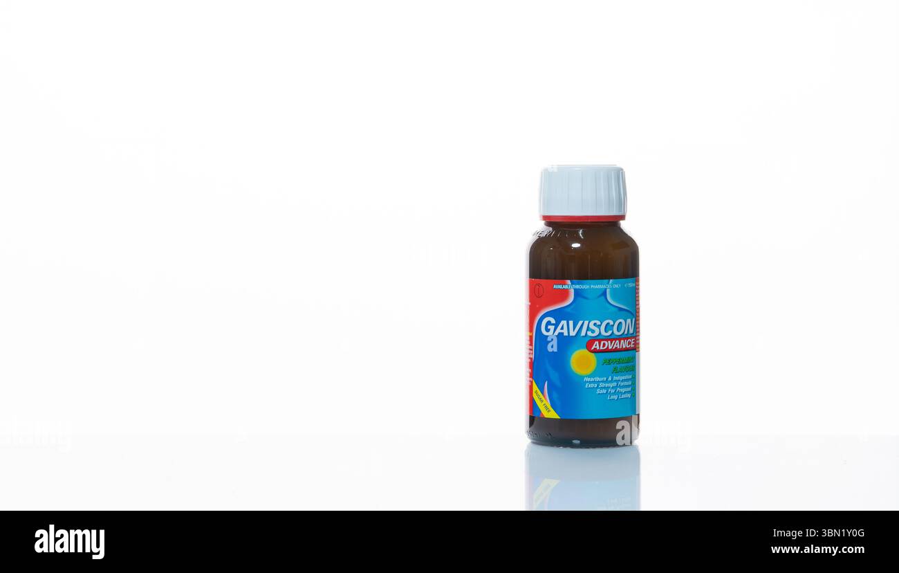 CHONBURI, THAILAND-JANUARY 30, 2023: Gaviscon Advance liquid antacid ...