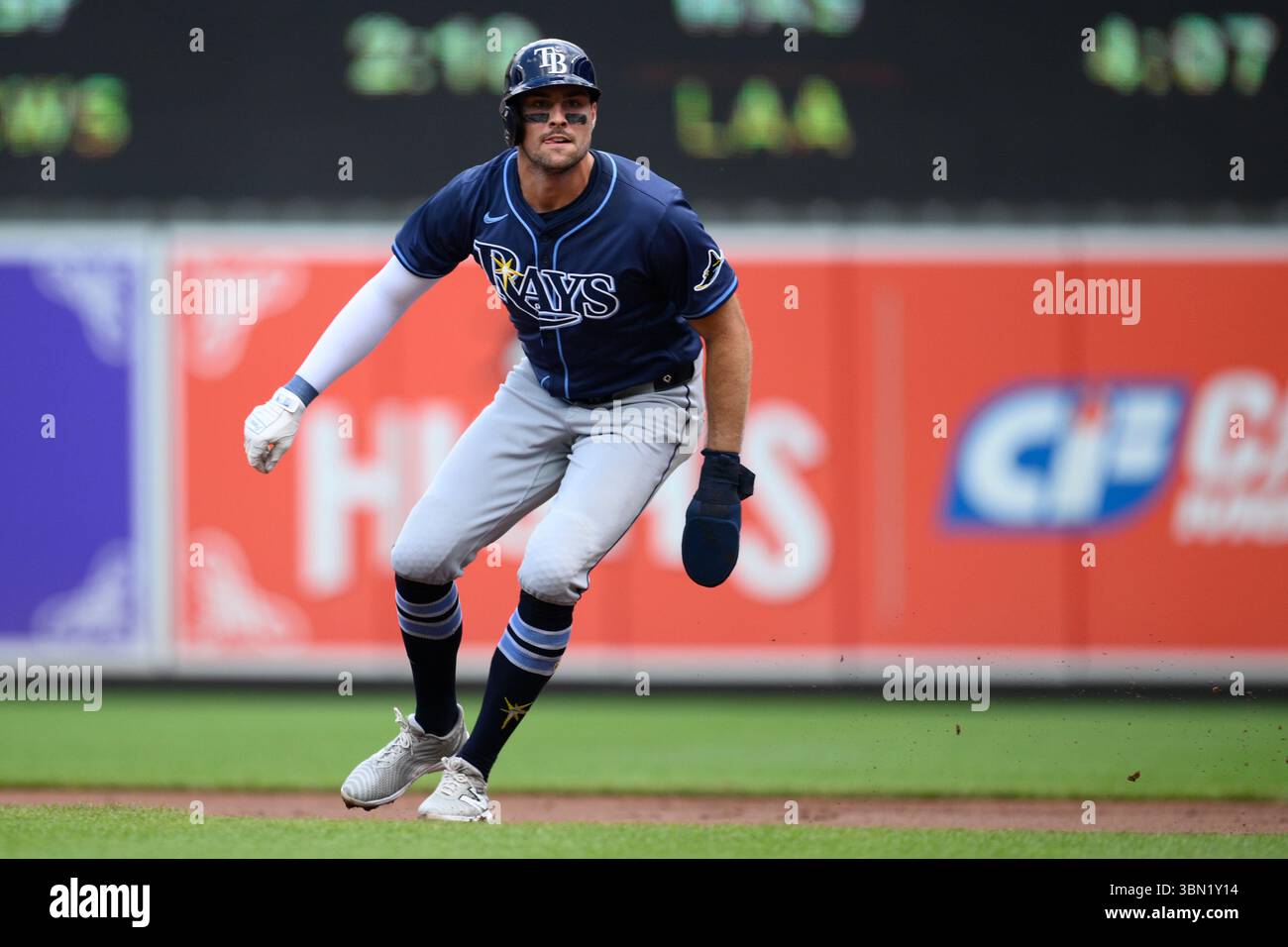 Tampa Bay Rays' Josh Lowe in action during a baseball game against the ...