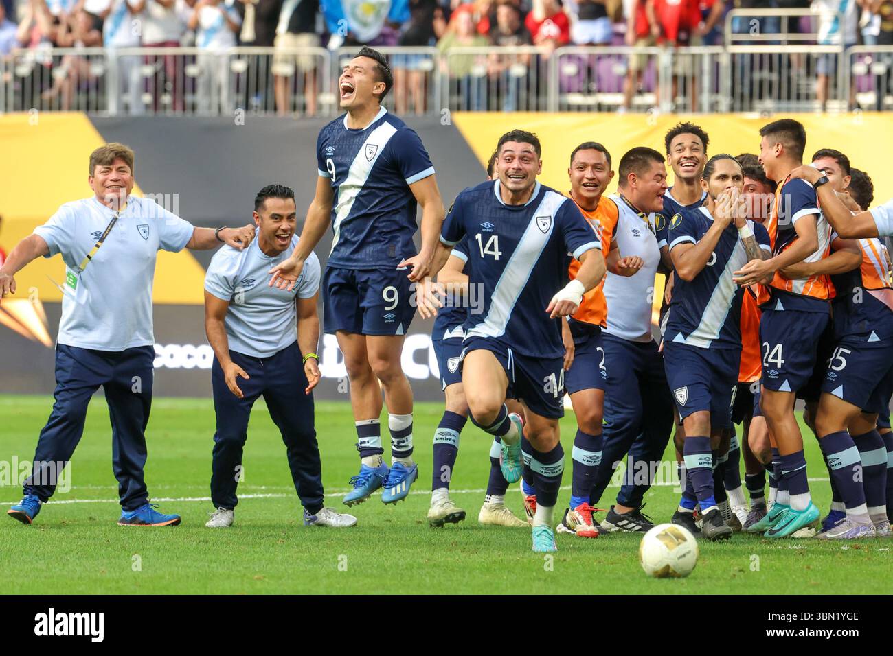 June 29th, 2025: Guatemala reacts to winning on penalty kicks after a ...