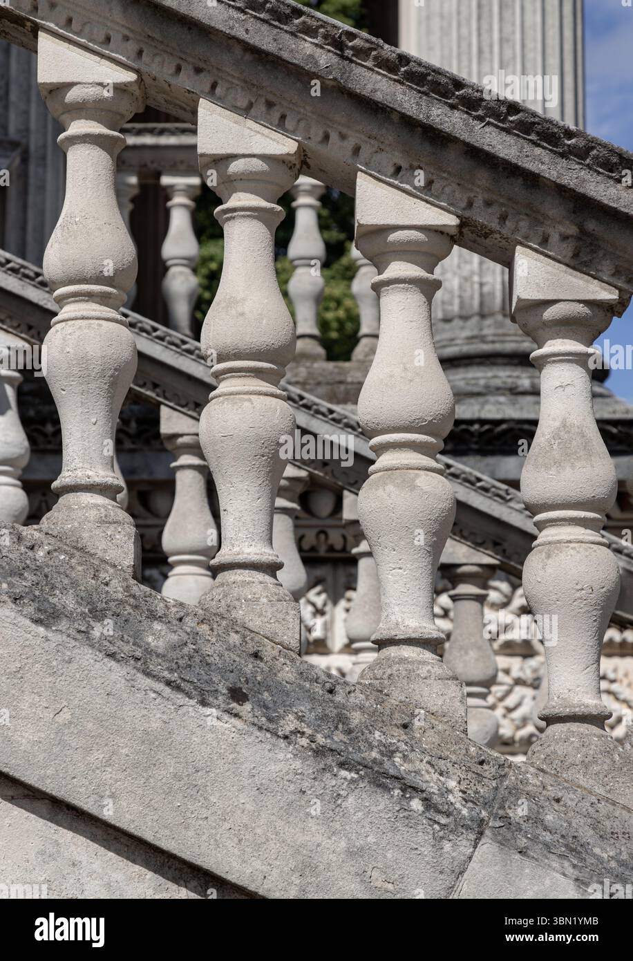 London, UK - Jun 28, 2025 - Several balusters classic constructed from ...