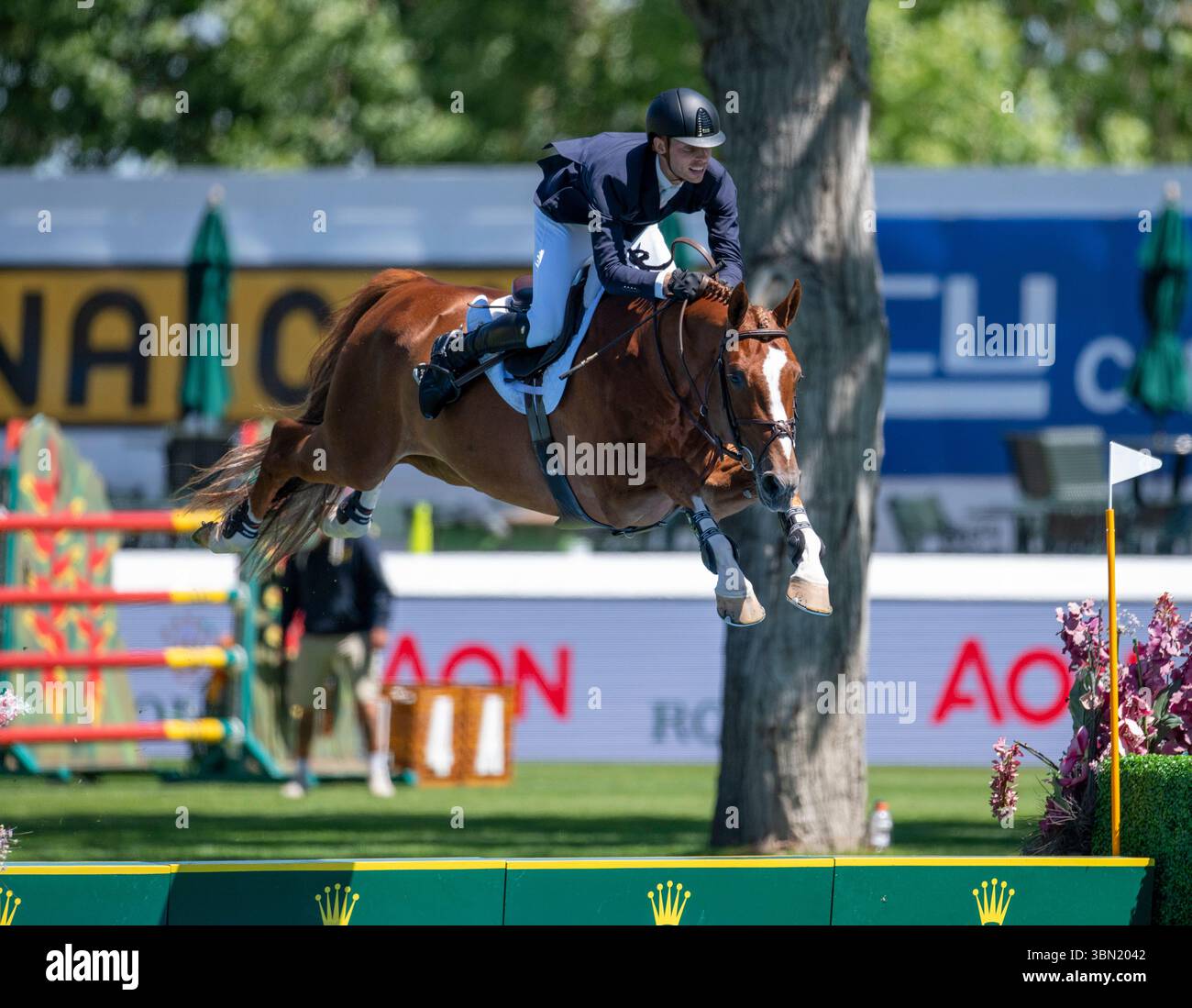 Calgary, Alberta, Canada, 29 June 2025. Alex Matz (USA) riding Ikigai ...
