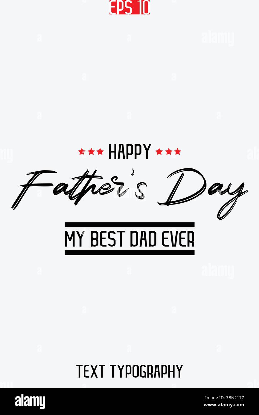 Happy Father's Day Modern Text Typography Template Stock Vector Image & Art - Alamy