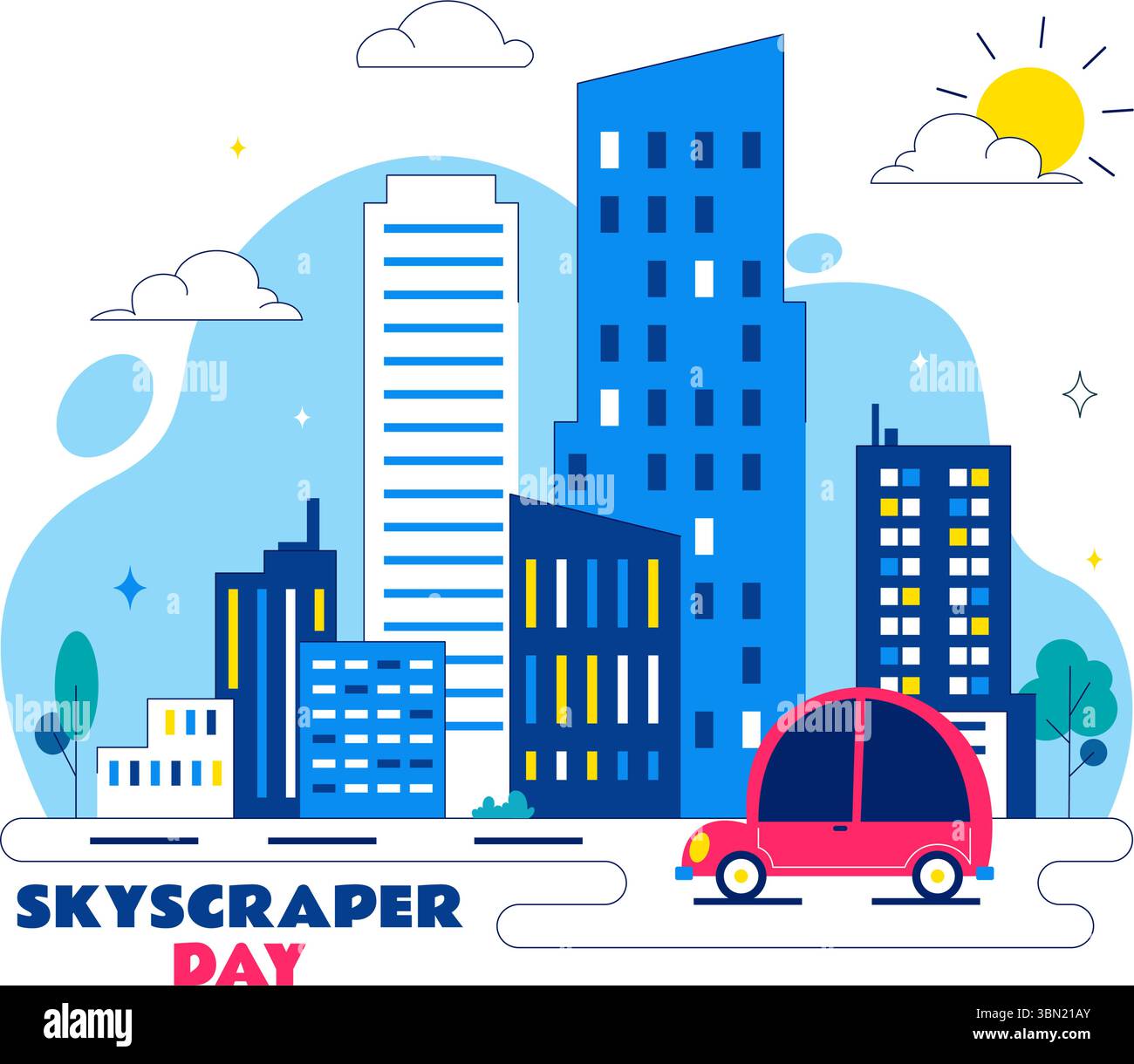 Skyscraper Day Illustration on September 3 Featuring City ...