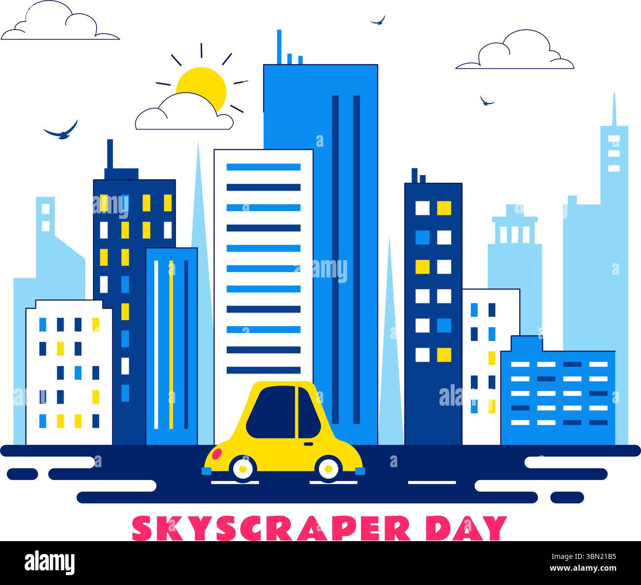 Skyscraper Day Illustration on September 3 Featuring City ...