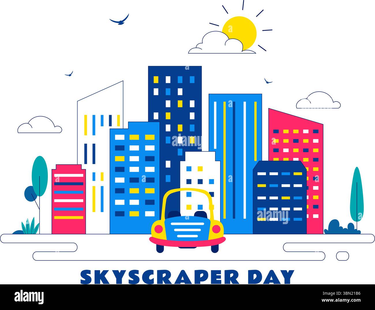 Skyscraper Day Illustration on September 3 Featuring City ...