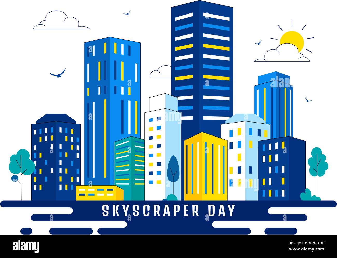 Skyscraper Day Illustration on September 3 Featuring City ...