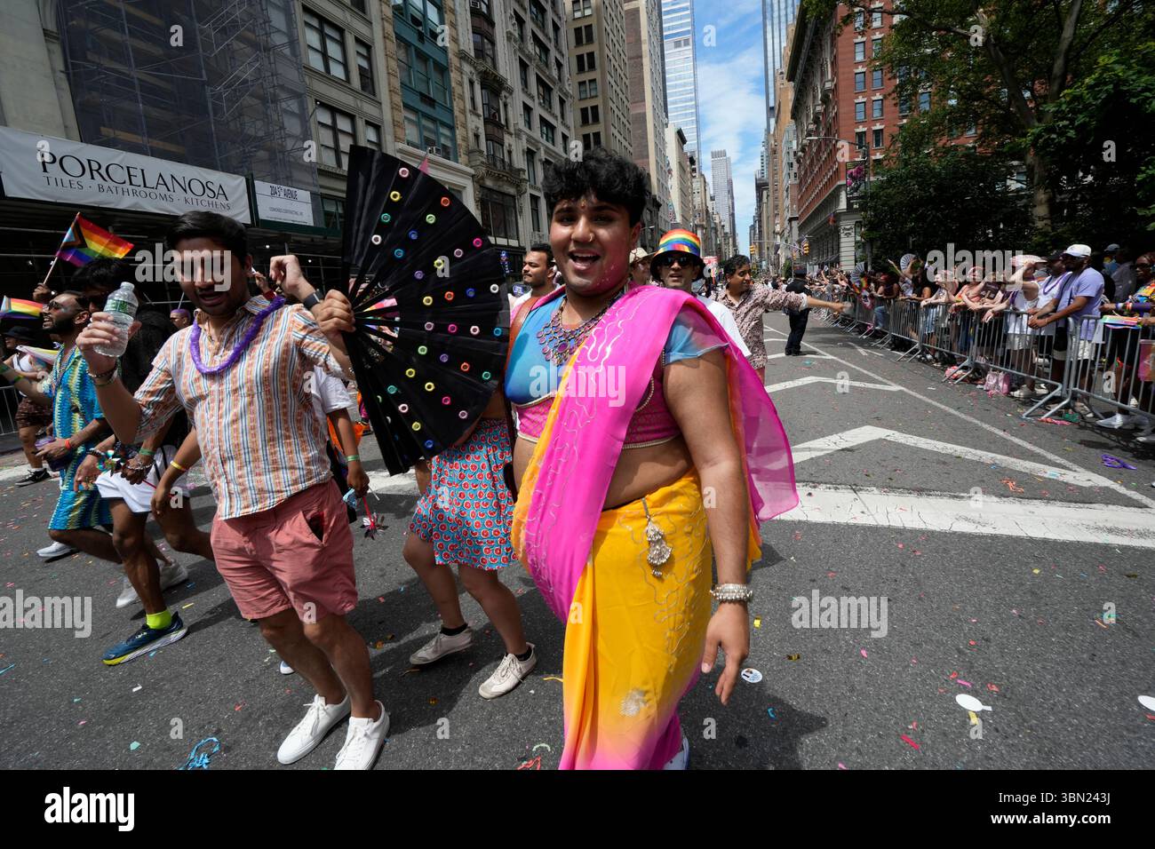 The NYC Pride March 2025 held along Fifth Avenue in New York City ...