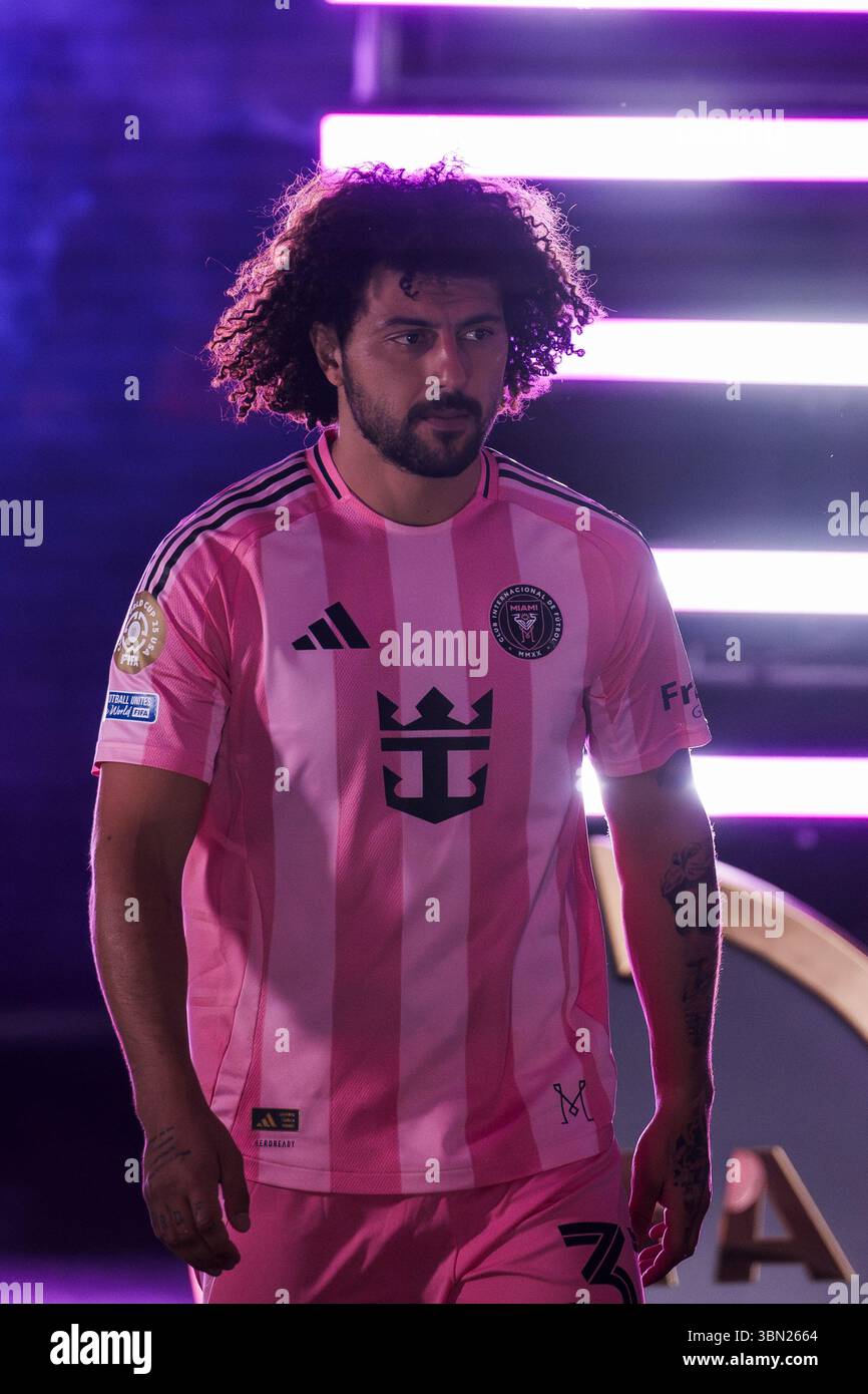 Maximiliano Falcon of Inter Miami CF enters the field of play priro to ...