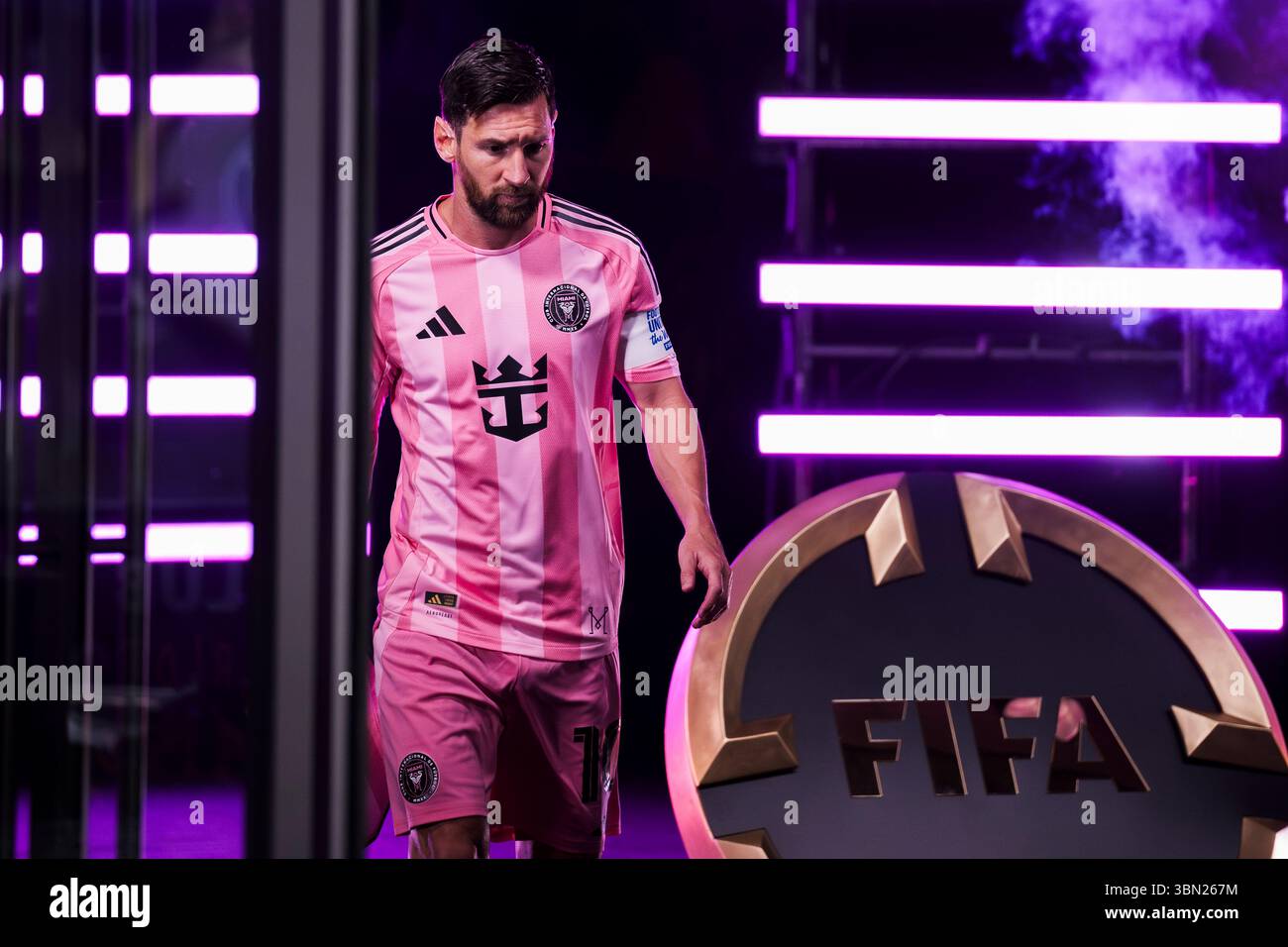 Lionel Messi of Inter Miami CF enters the field of play priro to the ...