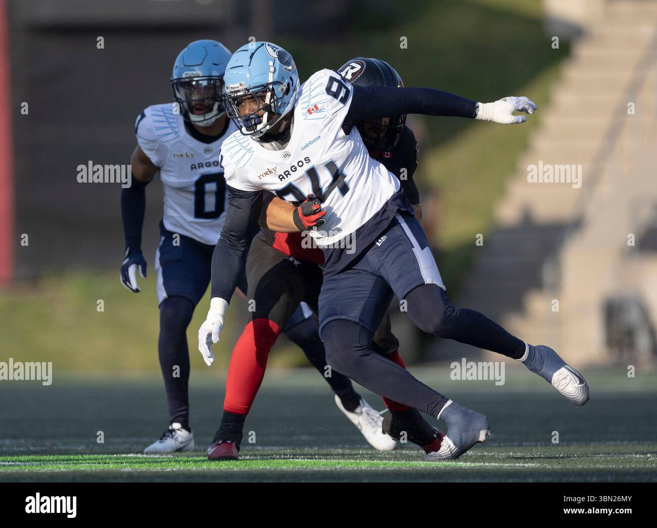Ottawa, Canada. 29 Jun 2025. Andrew Chatfield (94) of the Toronto ...
