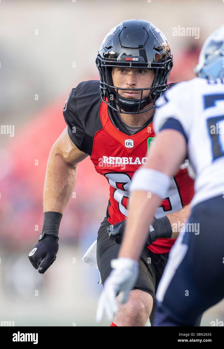 Ottawa, Canada. 29 Jun 2025. Marco DUBOIS (89) of the Ottawa Redblacks. Toronto Argonauts ...