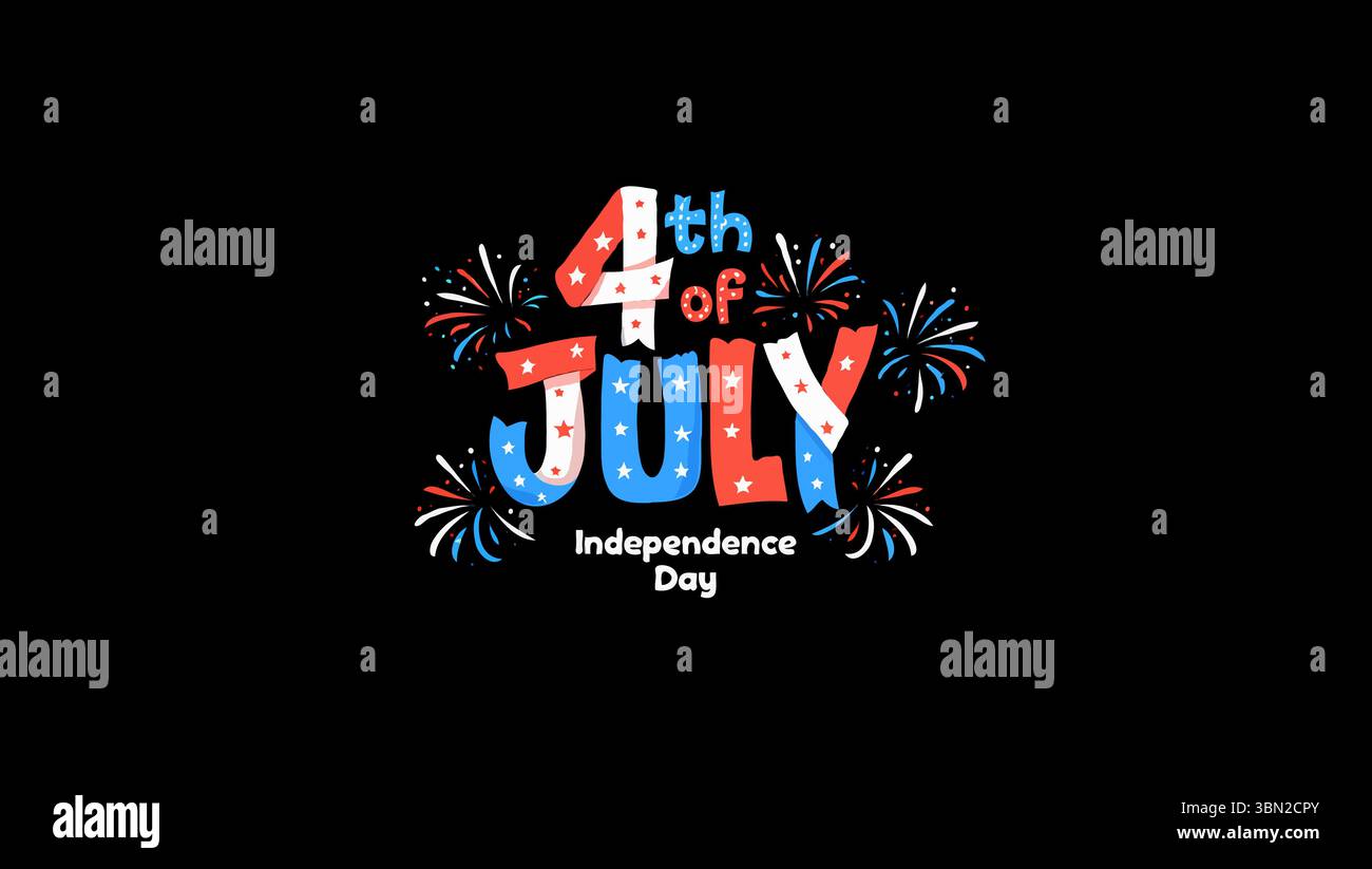 Colorful fourth of july independence day celebration with fireworks and ...