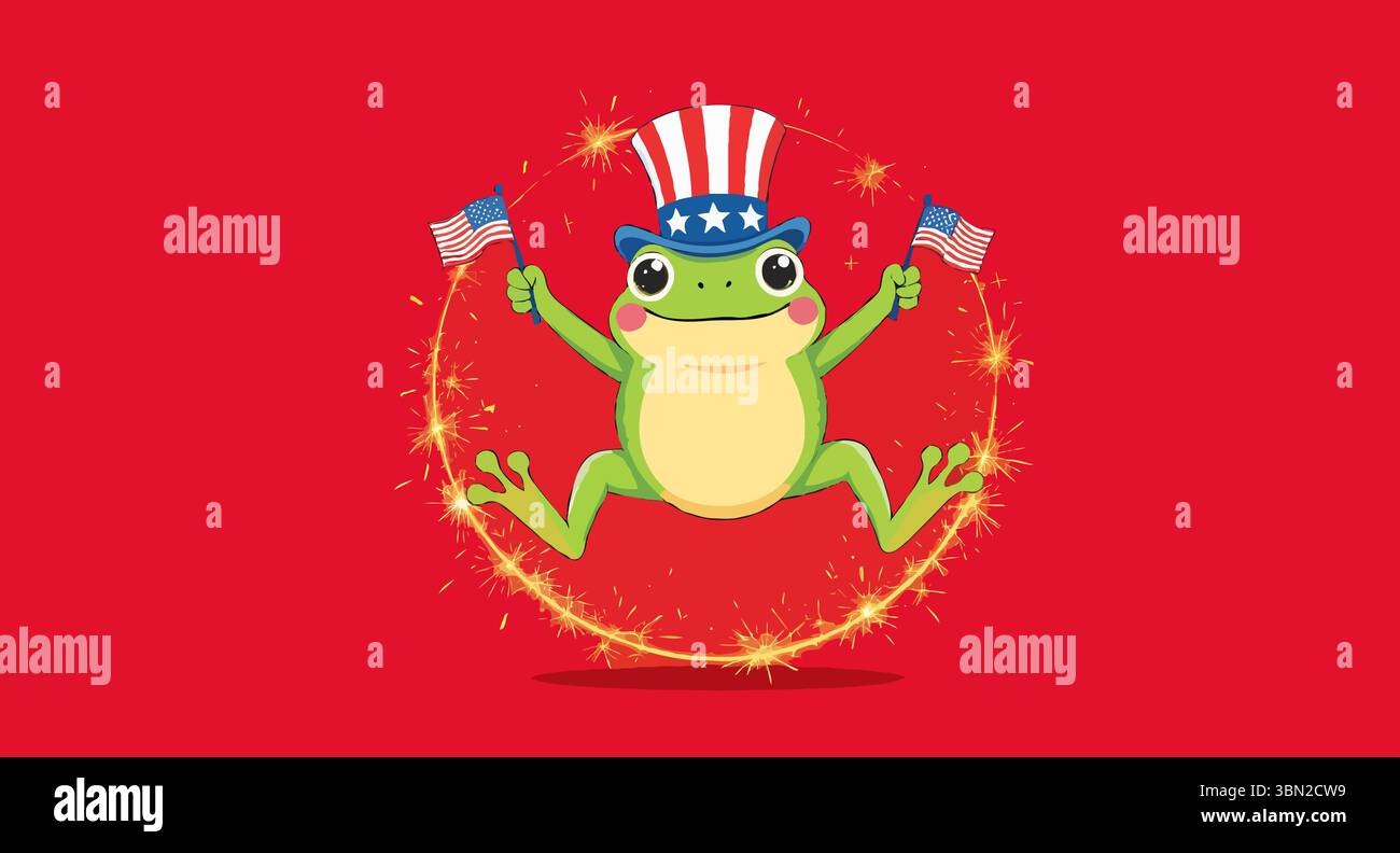 Green frog on background Stock Vector Images - Alamy