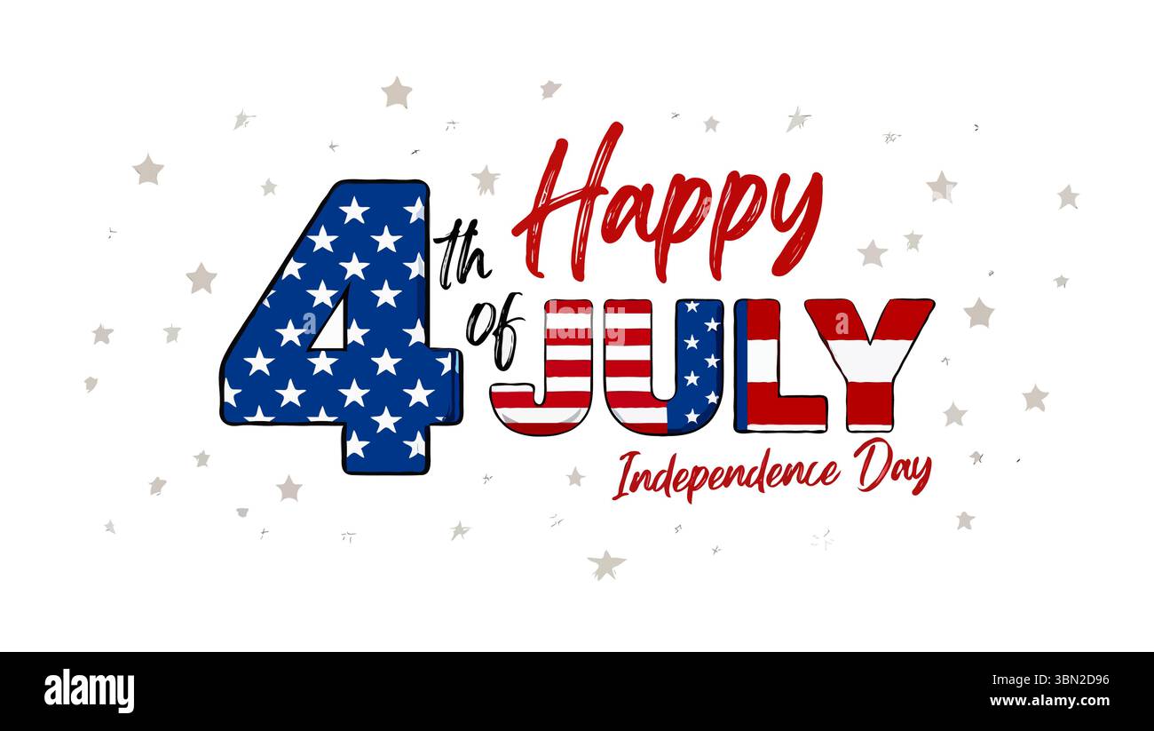 Happy fourth of july independence day celebration with american flag ...