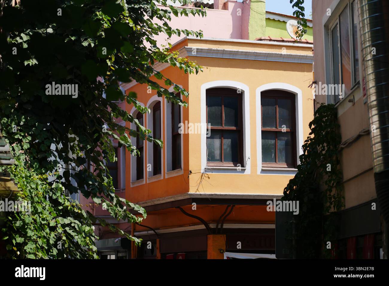 turkey istanbul 11 june 2025. Colorful corner building in a lively ...
