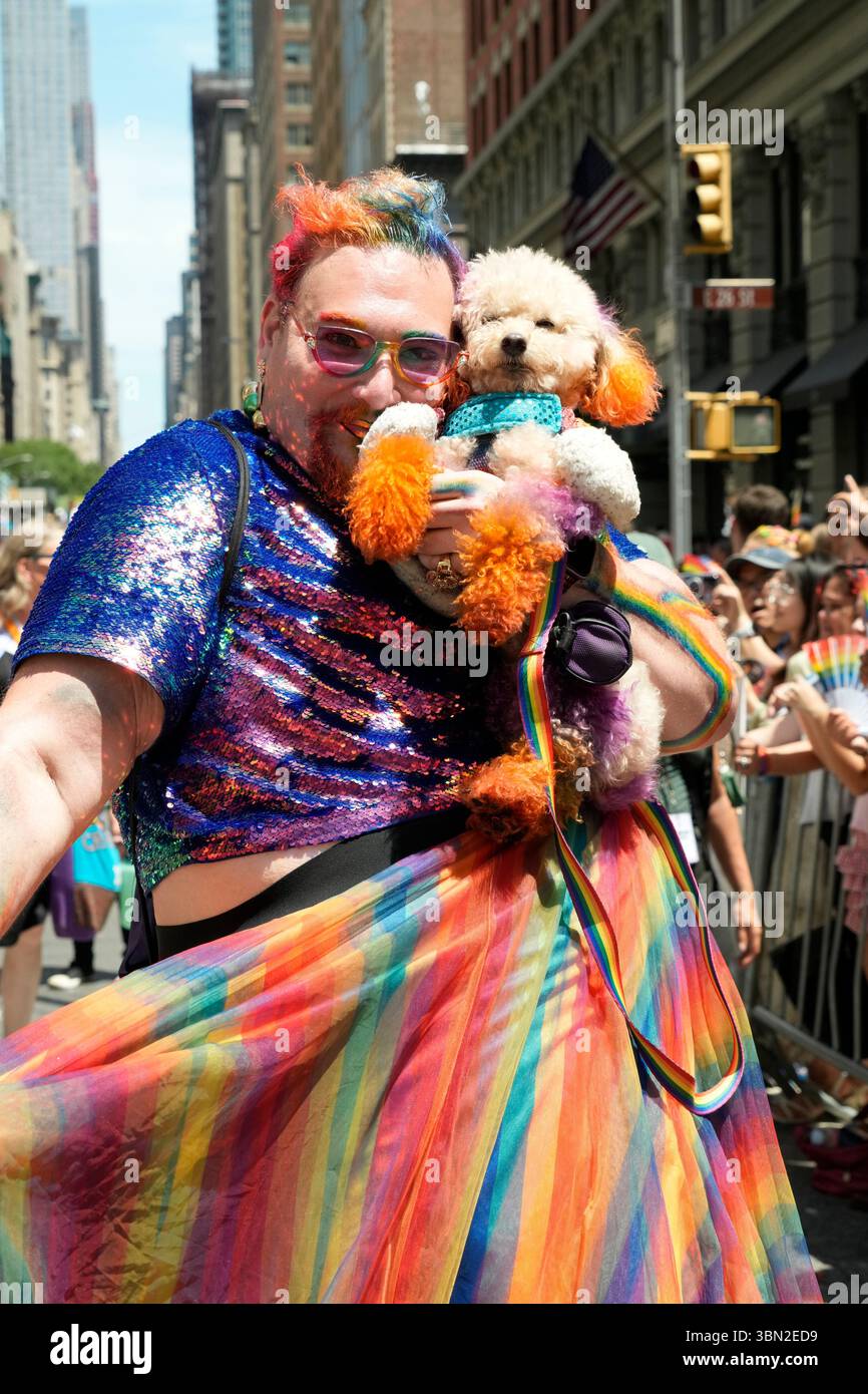 The NYC Pride March 2025 held along Fifth Avenue in New York City ...