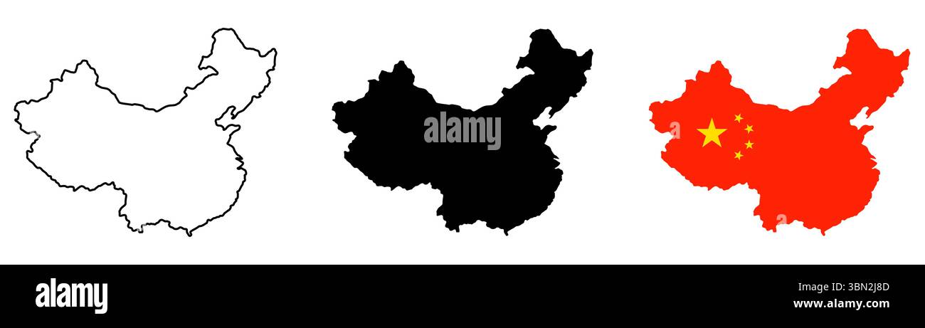 China map set. Map of China set color Stock Vector Image & Art - Alamy
