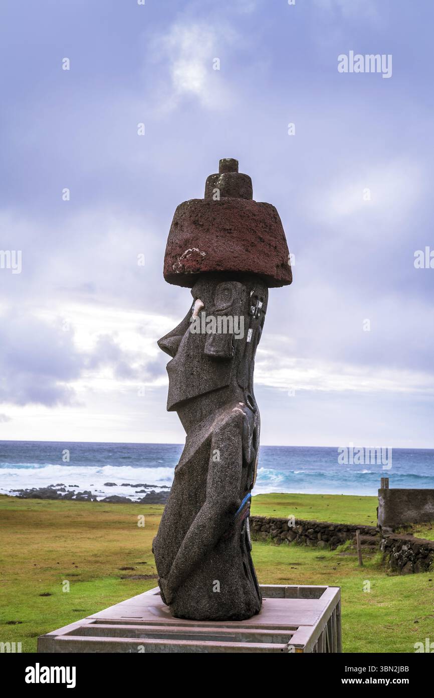 Moai in Hanga Roa, Rapa Nui, Easter Island Stock Photo - Alamy