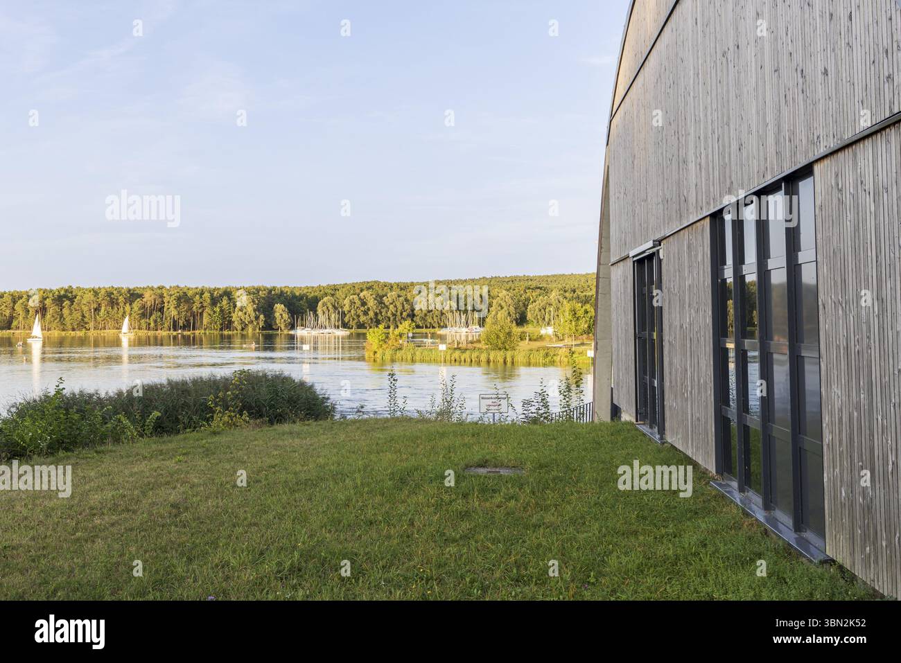 Sustainable modern Hydroelectric power station in lake Rothsee near ...