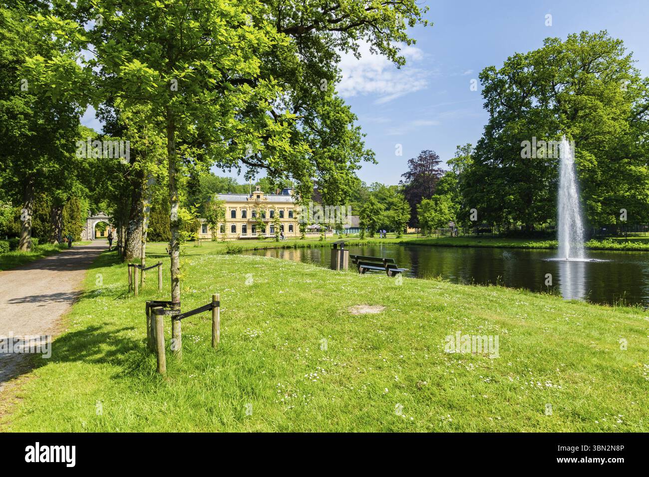 Old mansion and estate Nienoord at the border of Groningen and Drenthe ...
