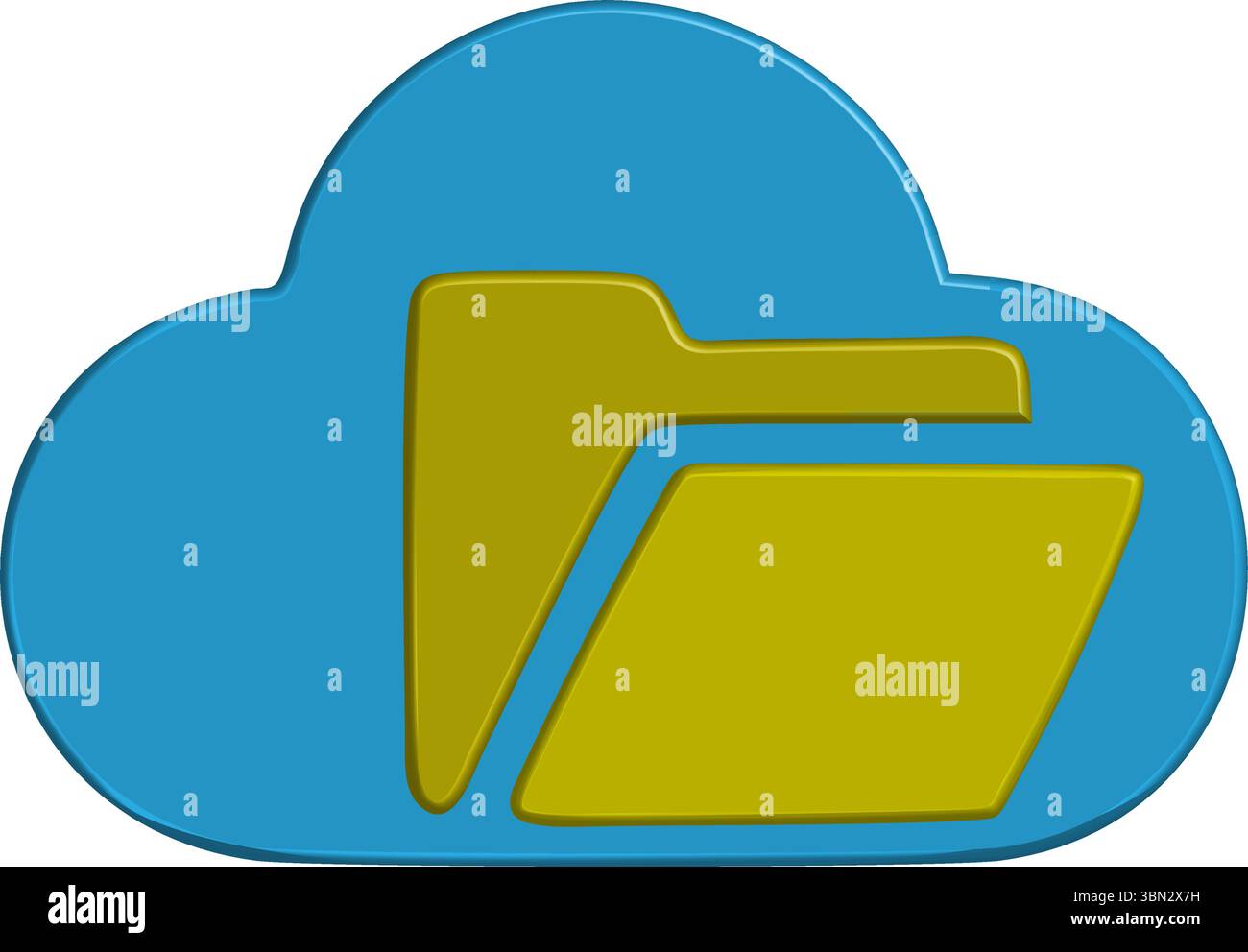 3d Cloud With Folder Vector Cloud Storage And File Management Icon Stock Vector Image And Art Alamy